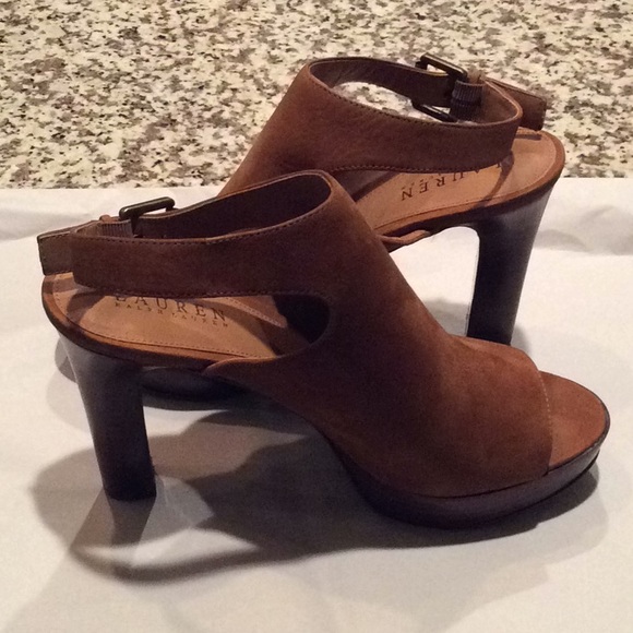 Lauren Ralph Lauren | Shoes | Lauren Ralph Lauren Suede Peep Toe Open ...